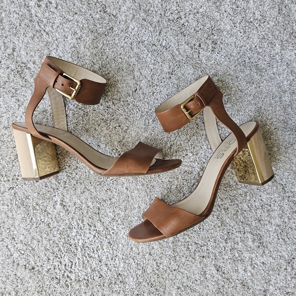 Michael Kors | Shoes | Michael Kors Block Heel Ankle Strap Sandals ...